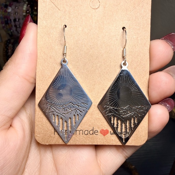 Jewelry | Stainless Steel Mountain Landscape Earrings | Poshmark